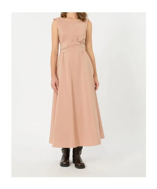 Max Mara Belted Sleeveless Dress - Pink
