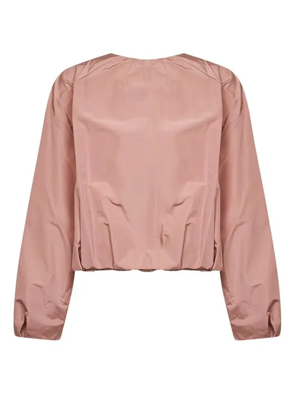 Max Mara Cropped Zip-up Jacket With Pleated Details - Nude