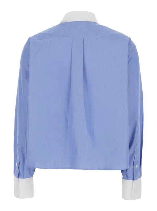 Celine Cropped Shirt In Cotton Poplin