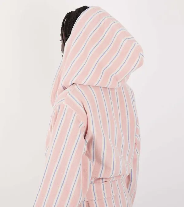 TEKLA Striped Hooded Bathrobe