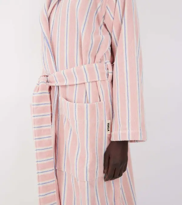 TEKLA Striped Hooded Bathrobe