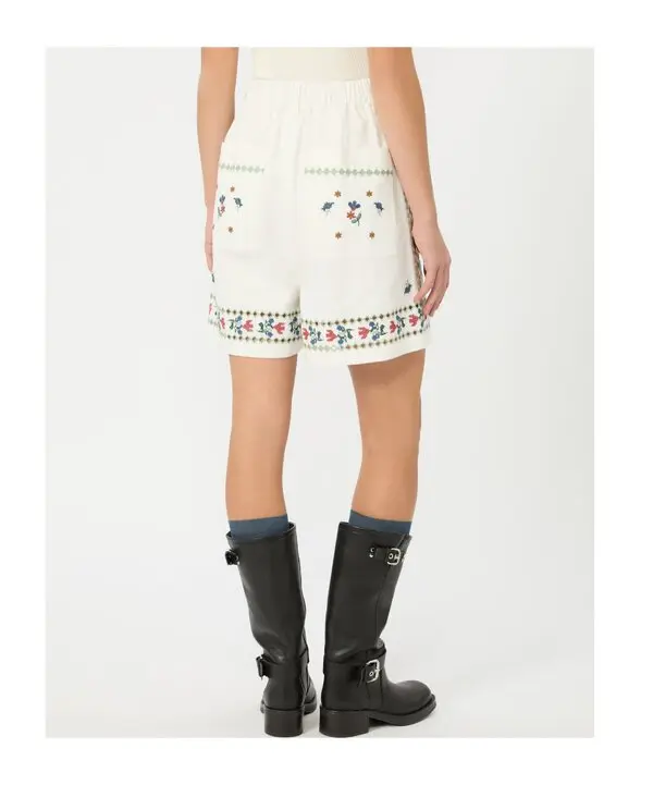 Max Mara Embroidered Cotton Bermuda Shorts