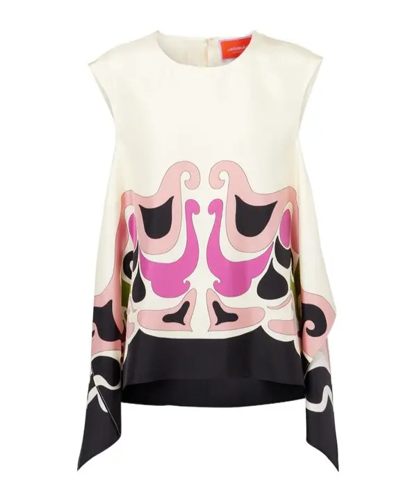 La DoubleJ San Carlo Printed Silk Twill Top