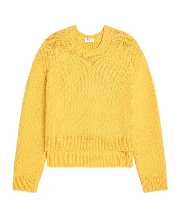 Celine Crewneck Sweater In Cotton - Light Yellow