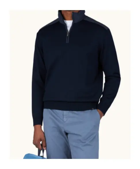 Paul & Shark Contrast Panel Half-zip Knitted Sweater - Daman