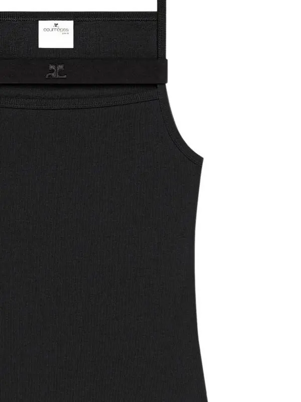 COURREGES Courrèges Ribbed Strap Tank Top