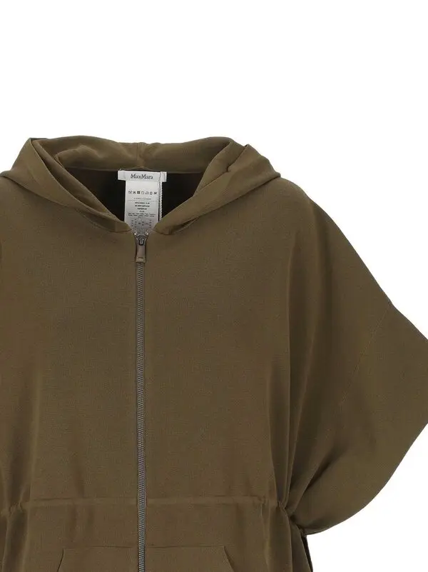 Max Mara Loose Crêpe Hooded Cardigan - Green