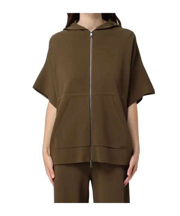 Max Mara Loose Crêpe Hooded Cardigan - Green