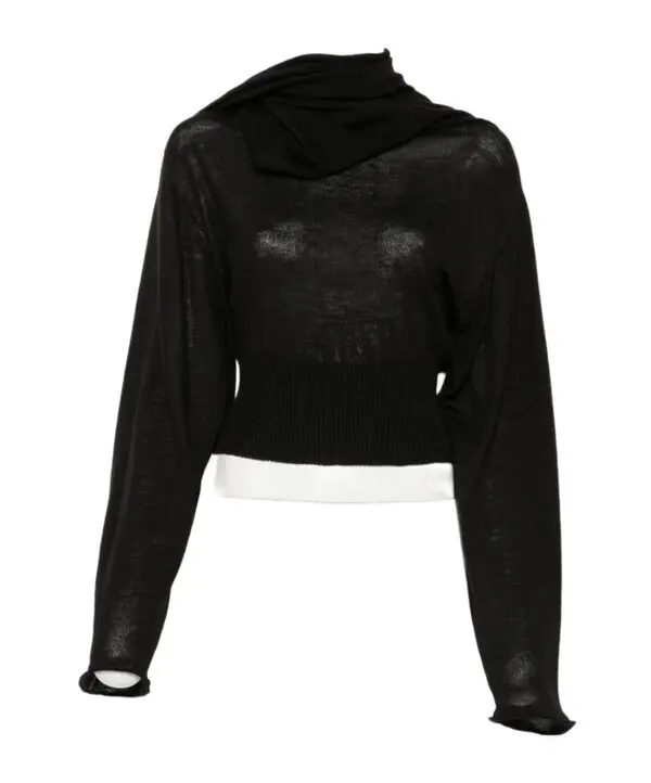 Rick Owens Draped Neck Ribbed Top