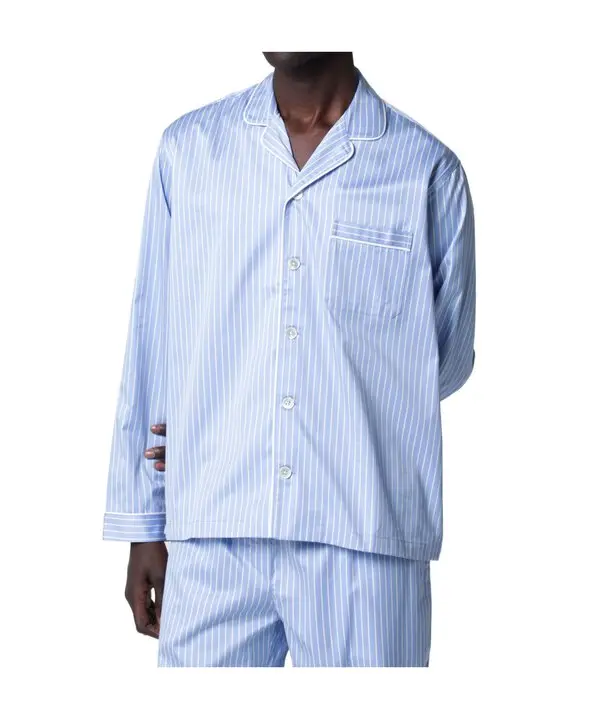 TEKLA Striped Long-sleeve Pajama Shirt