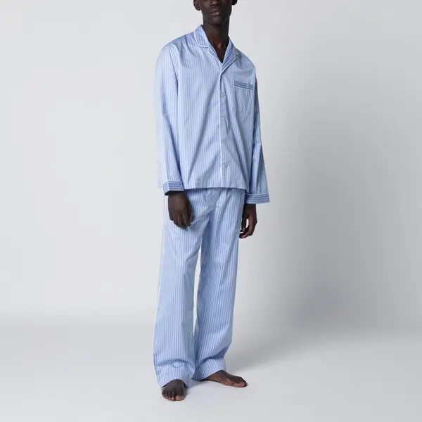 TEKLA Striped Long-sleeve Pajama Shirt