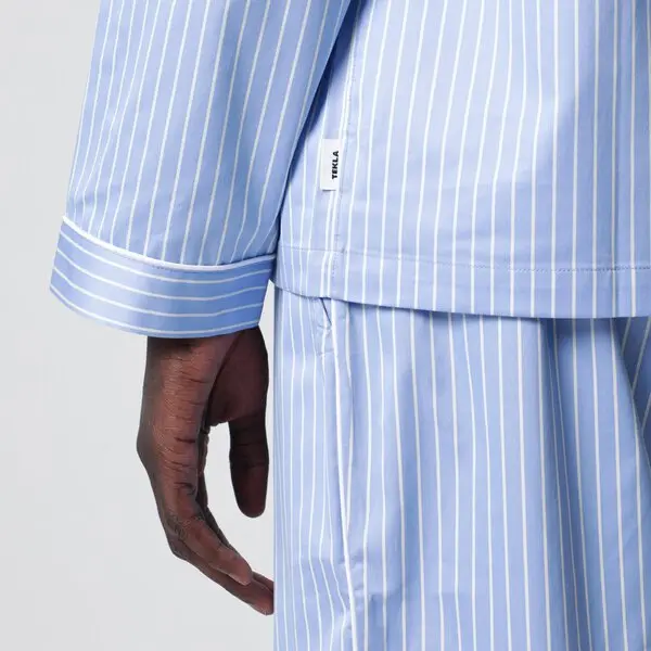 TEKLA Striped Long-sleeve Pajama Shirt