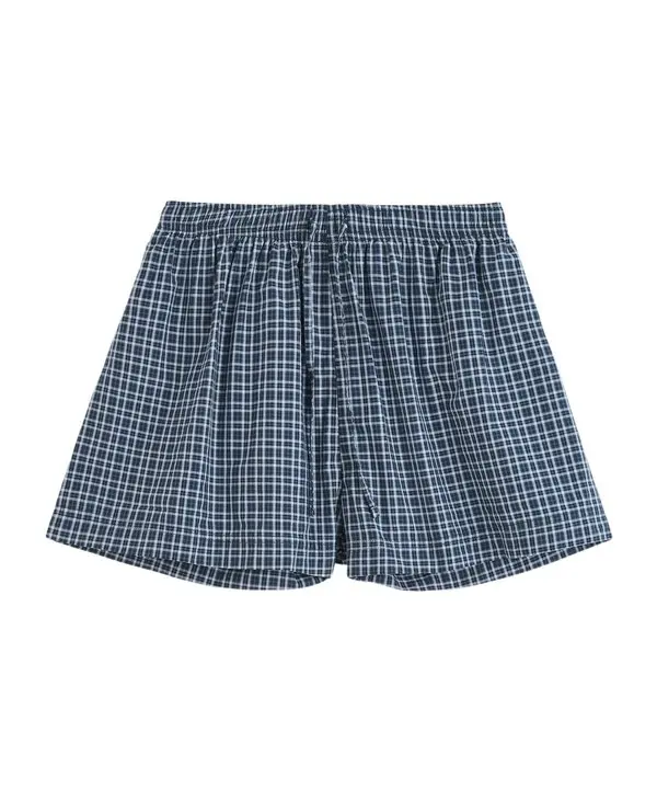 TEKLA Plaid Pajama Pants With Drawstring Waist