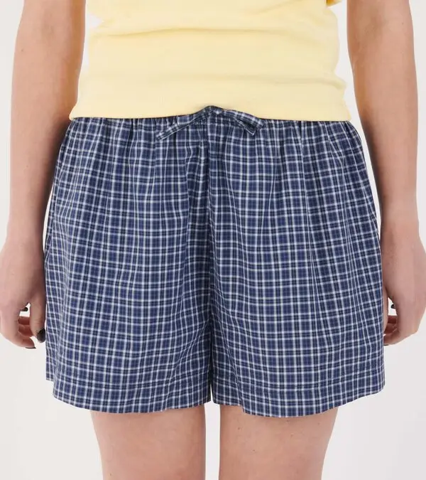TEKLA Plaid Pajama Pants With Drawstring Waist