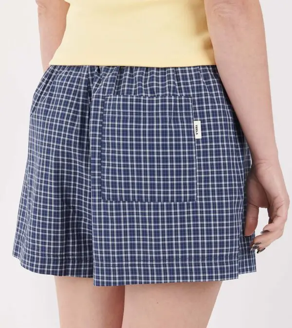 TEKLA Plaid Pajama Pants With Drawstring Waist