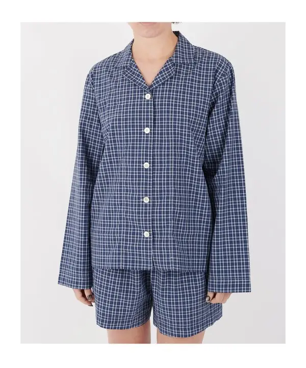 TEKLA Plaid Pajama Pants With Drawstring Waist