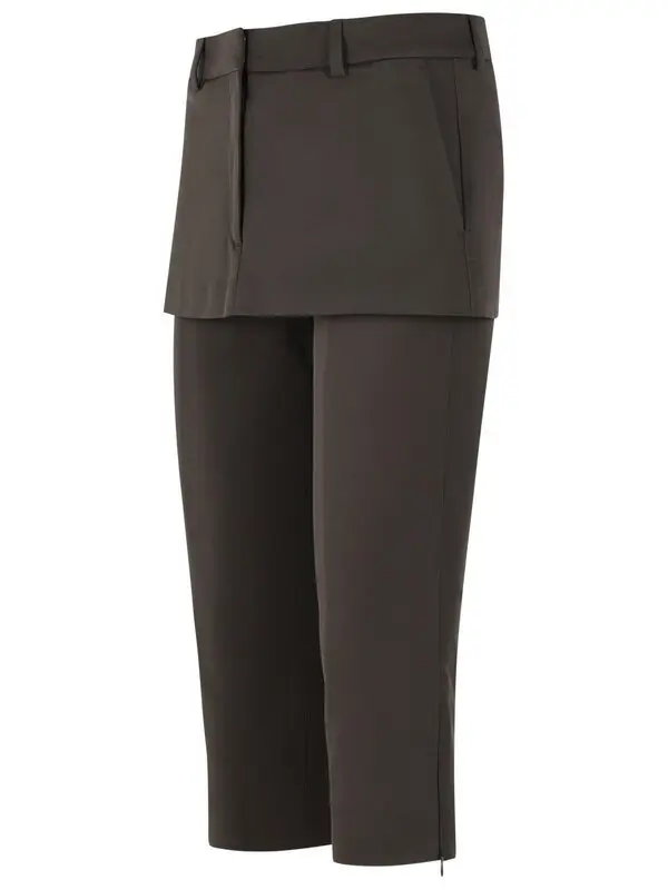 Acne Studios Layered Cropped Pants With Belt Loops - Black