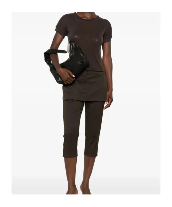 Acne Studios Layered Cropped Pants With Belt Loops - Black