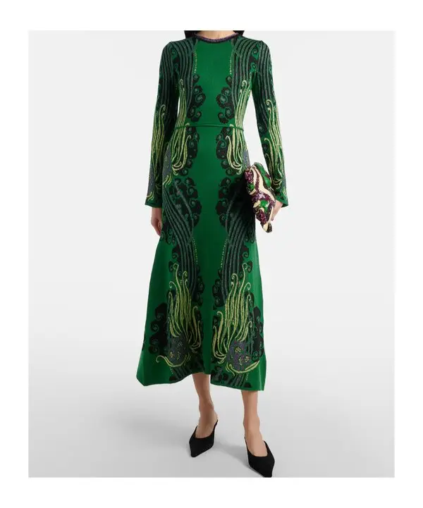 La DoubleJ Bee Jacquard Midi Dress