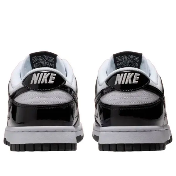Nike Dunk Low 'panda Patent' Sneakers - White/black/metallic Silver