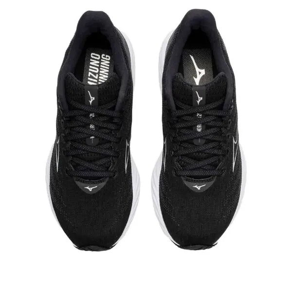 Mizuno Wave Rider 28 Athletic Sneakers - Black/white/silver