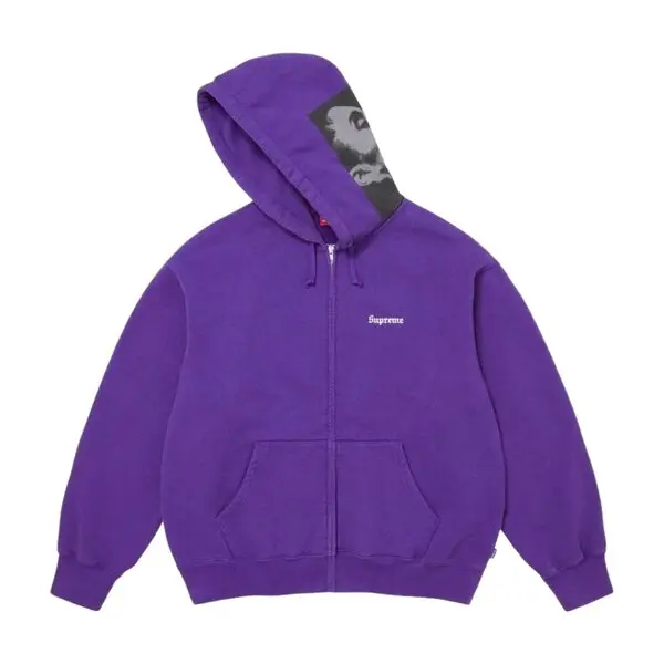 Supreme Zip Up Hooded Sweatshirt - Purple