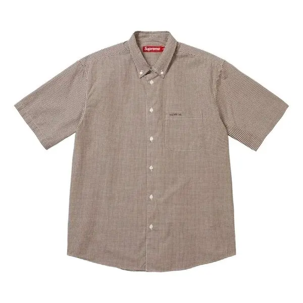 Supreme Ss26 Gingham S/s Shirt - Brown