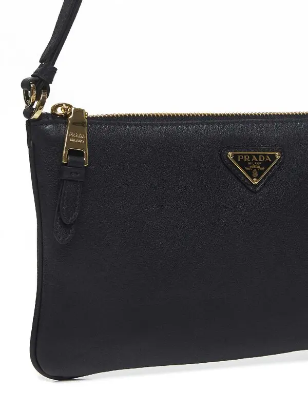 Prada Black Calf Leather Shoulder Bag