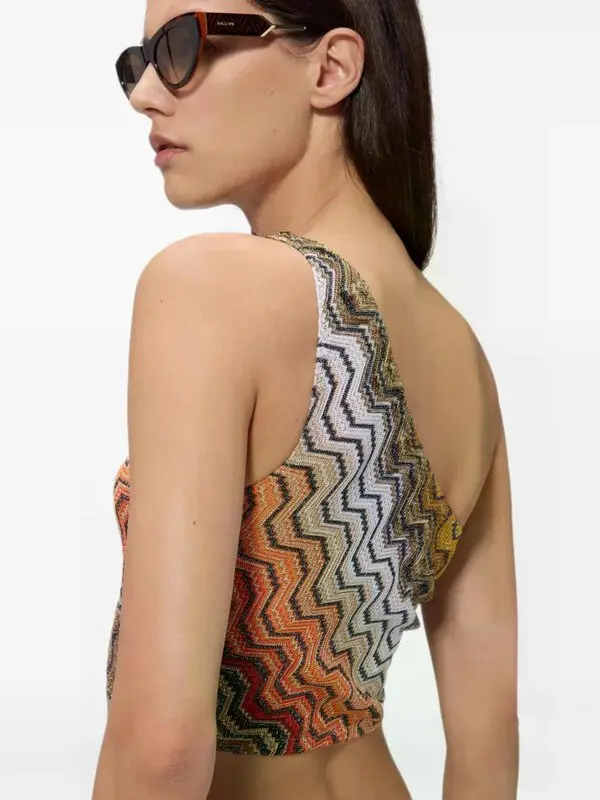 Missoni One-shoulder Viscose Lamé Blend Top