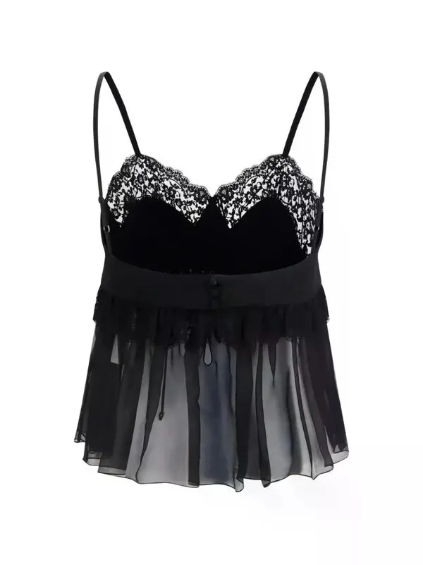 Chloé Lace-trim Silk-crepe Camisole Top