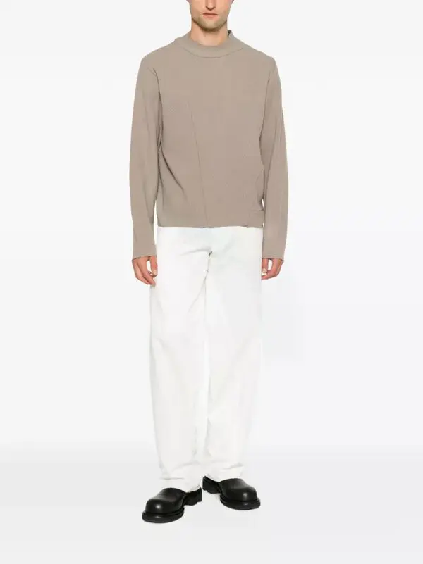 LEON EMANUEL BLANCK Ribbed Knit Panelled Sweater