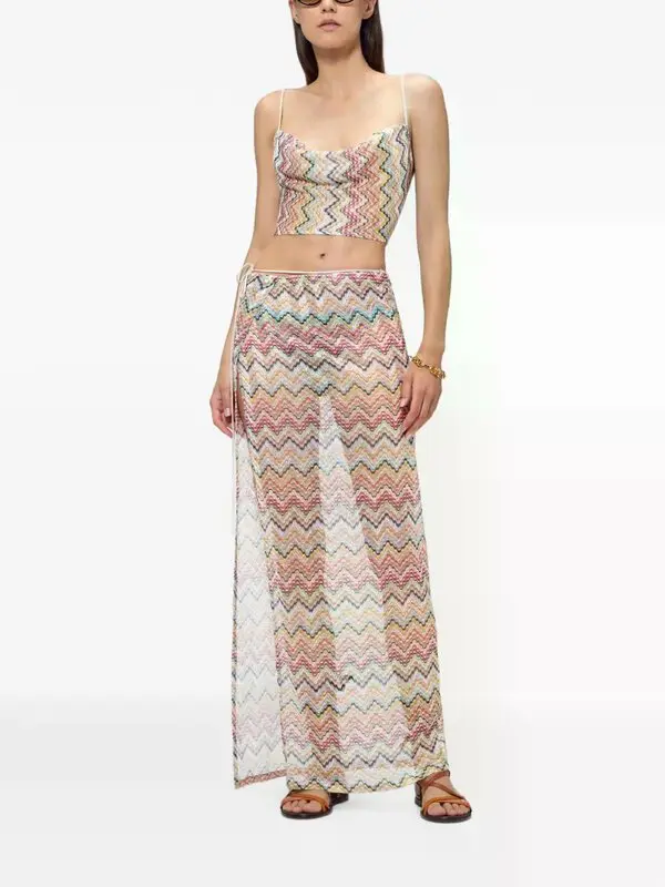 Missoni Long Pareo Skirt With Zigzag Print