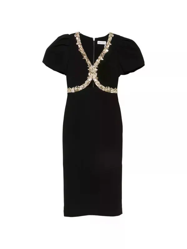Rebecca Vallance Alexandrite Crystal-embellishment Midi Dress - Black
