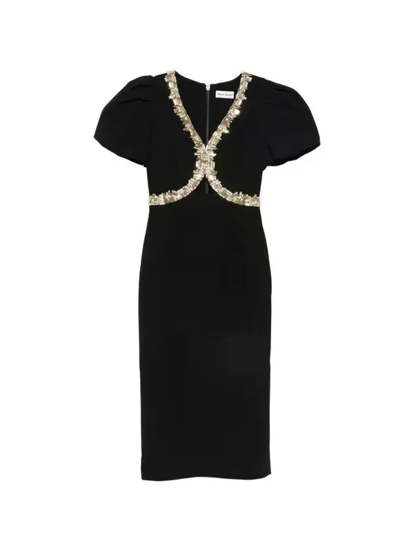 Rebecca Vallance Alexandrite Crystal-embellishment Midi Dress - Black