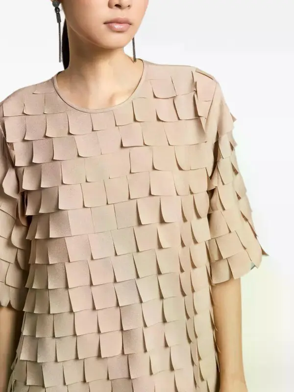 Peserico Laser-cut Tiered Mini Dress