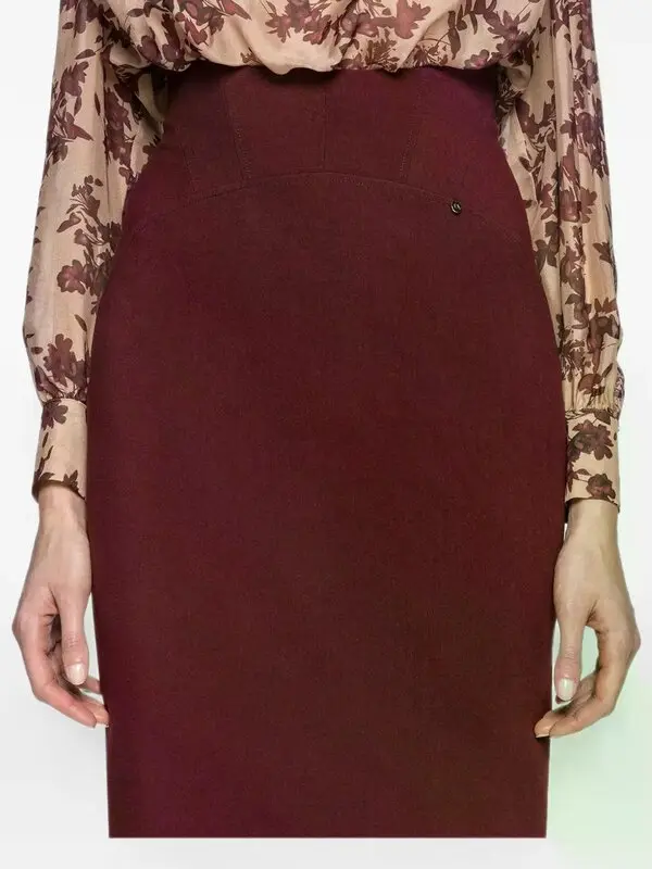 NISSA High-rise Pencil Midi Skirt - Red