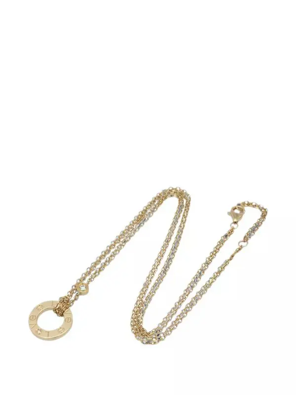Cartier 2010s Love Circle Diamond Necklace - Gold
