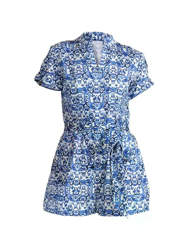 Alice + Olivia Lucy Patterned Playsuit