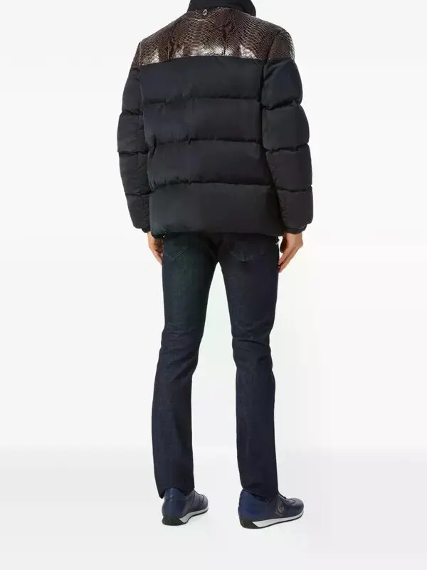 BILLIONAIRE Nylon Down-jacket With Python Inserts