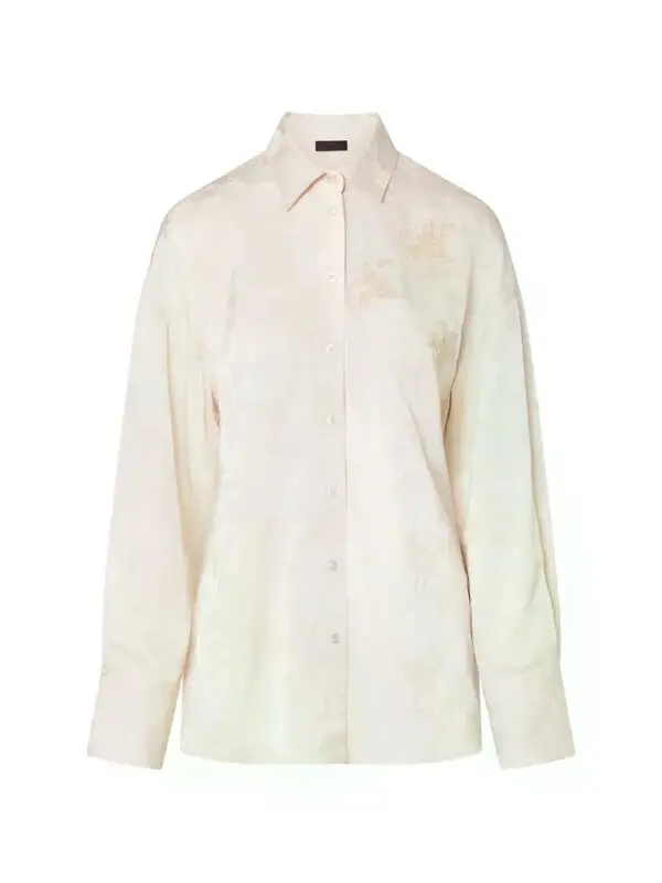Liu Jo Jacquard Shirt With Jewel Embroidery - Neutrals