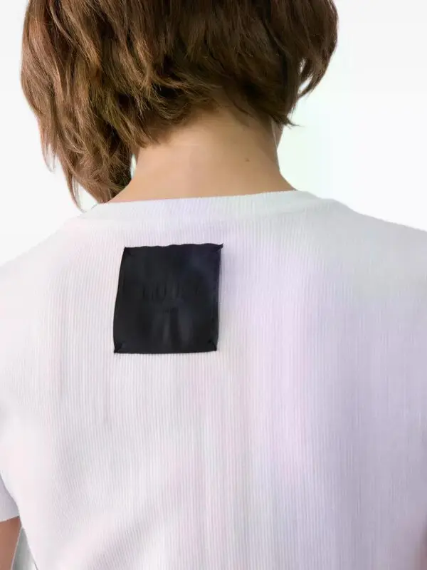 Liu Jo Ribbed T-shirt With Logo Patch
