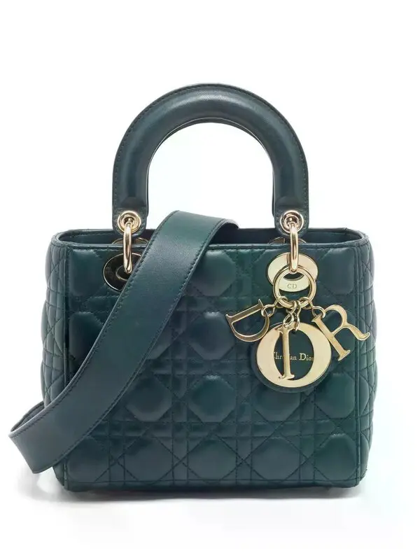 Dior Lady Small Leather Tote Bag - Green