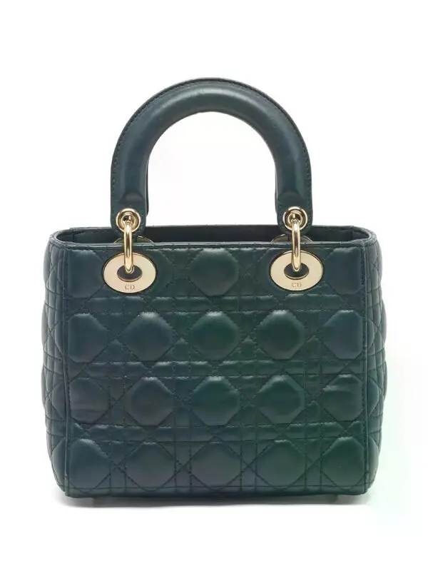 Dior Lady Small Leather Tote Bag - Green