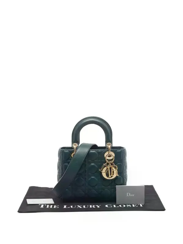 Dior Lady Small Leather Tote Bag - Green