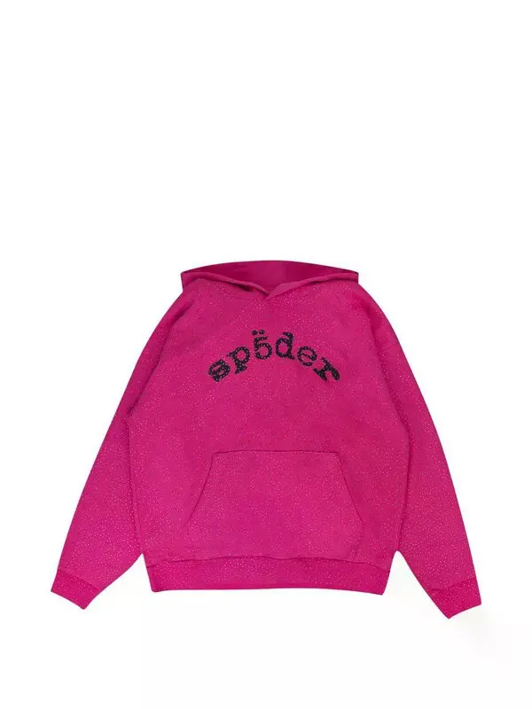 SP5DER Rhinestone-embellished Logo-print Hoodie