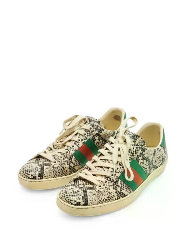 Gucci Ace Python-embossed Low-top Sneakers