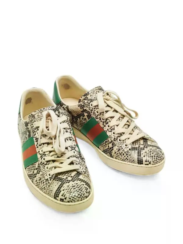 Gucci Ace Python-embossed Low-top Sneakers