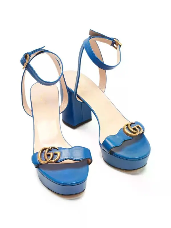 Gucci Gg Marmont Platform Sandals - Blue
