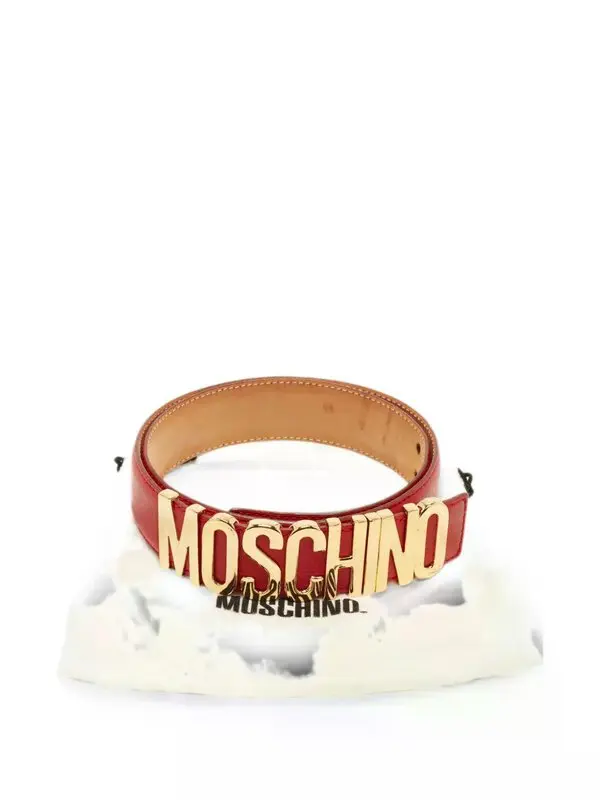 Moschino Logo-plaque Leather Belt