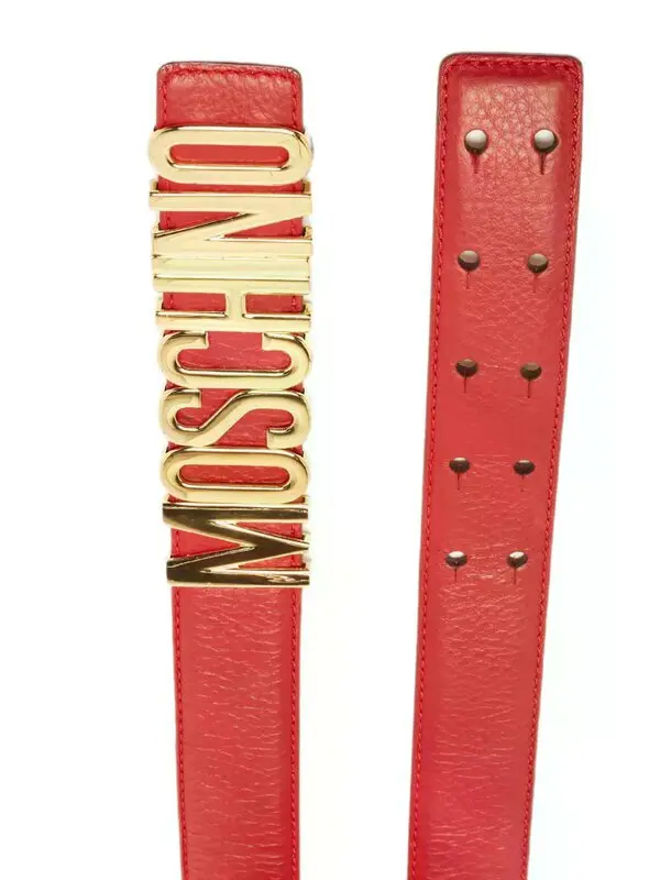 Moschino Plaque Leather Belt